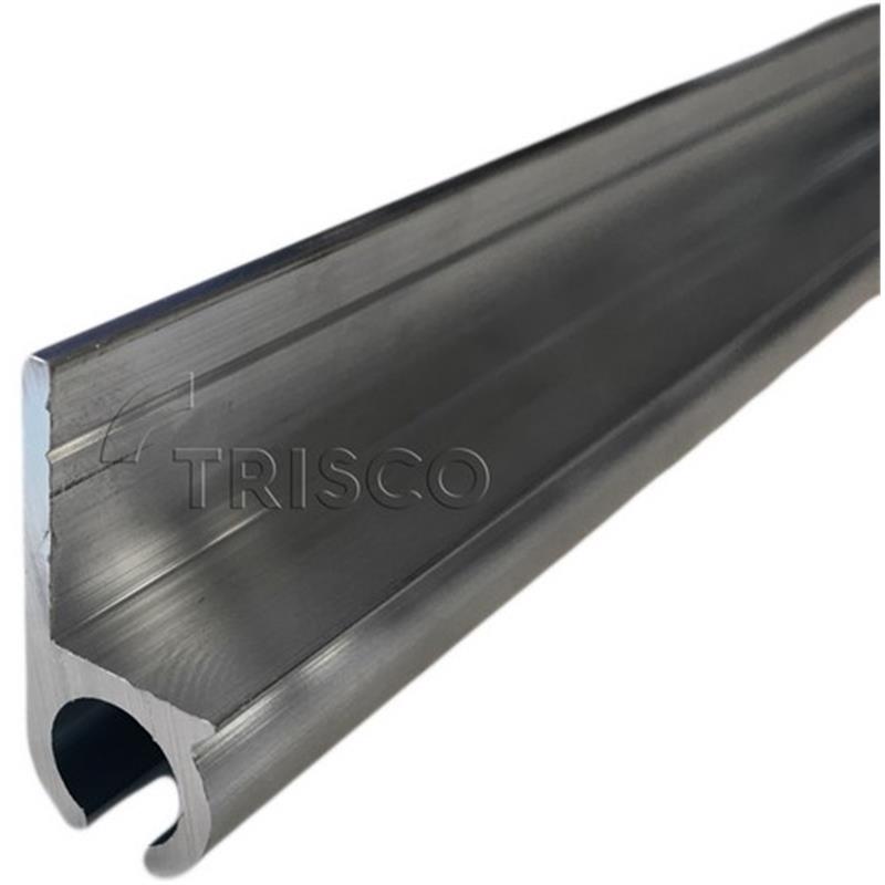 Trisco : Kederprofiel 180° bovengroef aluminium brute Ø7mm