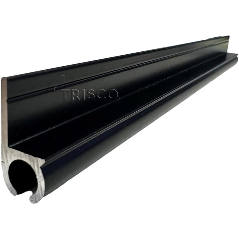 Trisco : Kederprofiel 180 bovengroef aluminium RAL9005 Mat Zwart 7mm.